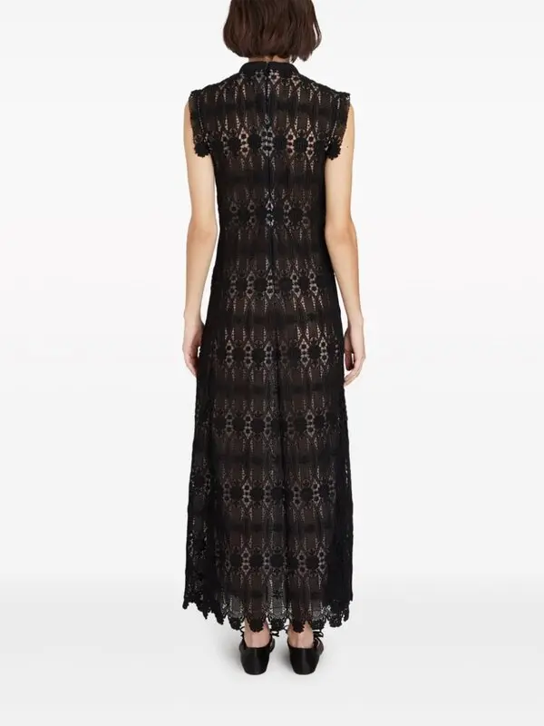 Giambattista Valli Long Embroidered Macramé Dress