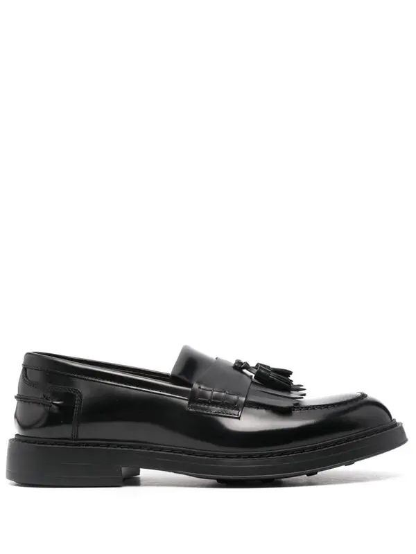 DOUCAL'S Leather Tassel Loafers - Black