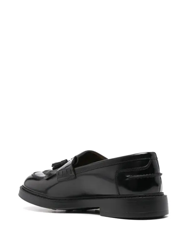DOUCAL'S Leather Tassel Loafers - Black