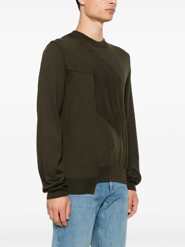 Maison Margiela Panelled Sweater In Green - 28% Off | Editorialist
