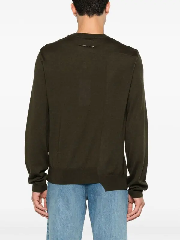 Maison Margiela Panelled Sweater In Green - 27% Off | Editorialist