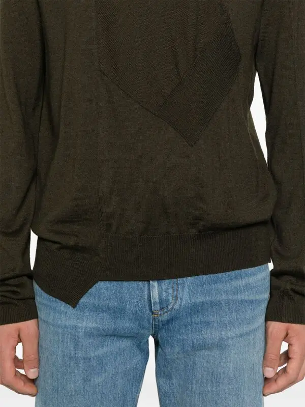 Maison Margiela Panelled Sweater In Green - 27% Off | Editorialist