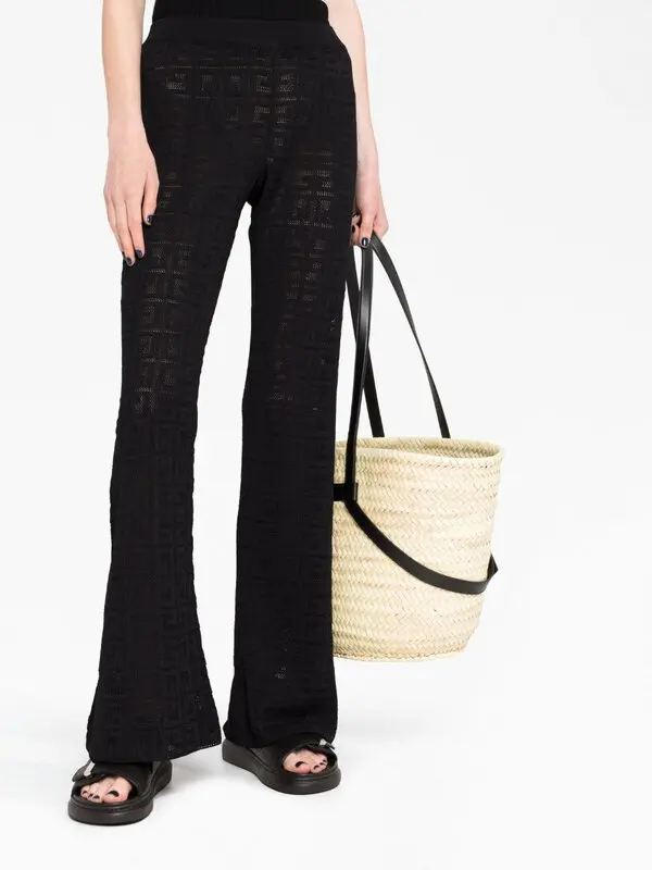 Givenchy Logo Intarsia-knit Flared Trousers