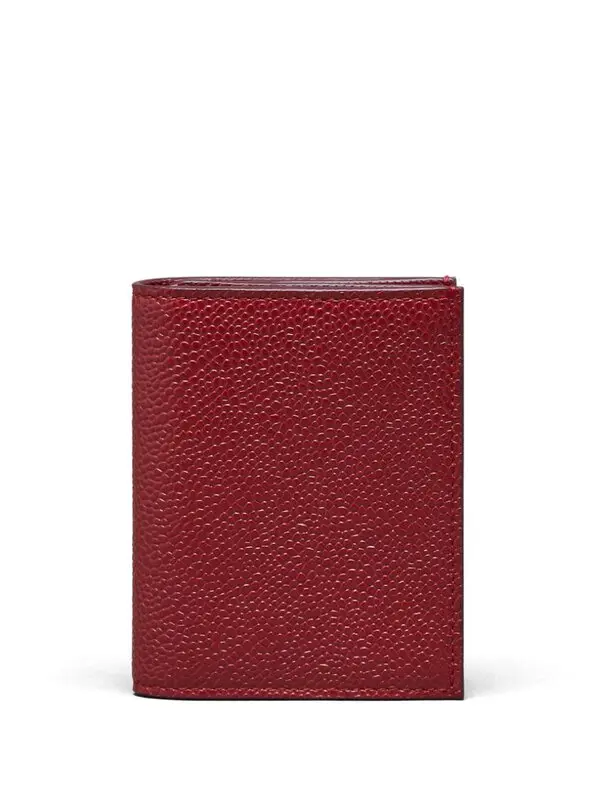 Thom Browne Pebbled Leather Card Holder - Red