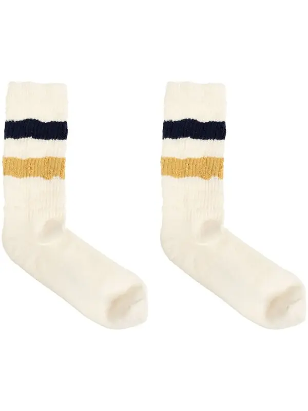 GOLDEN GOOSE Striped Socks - White