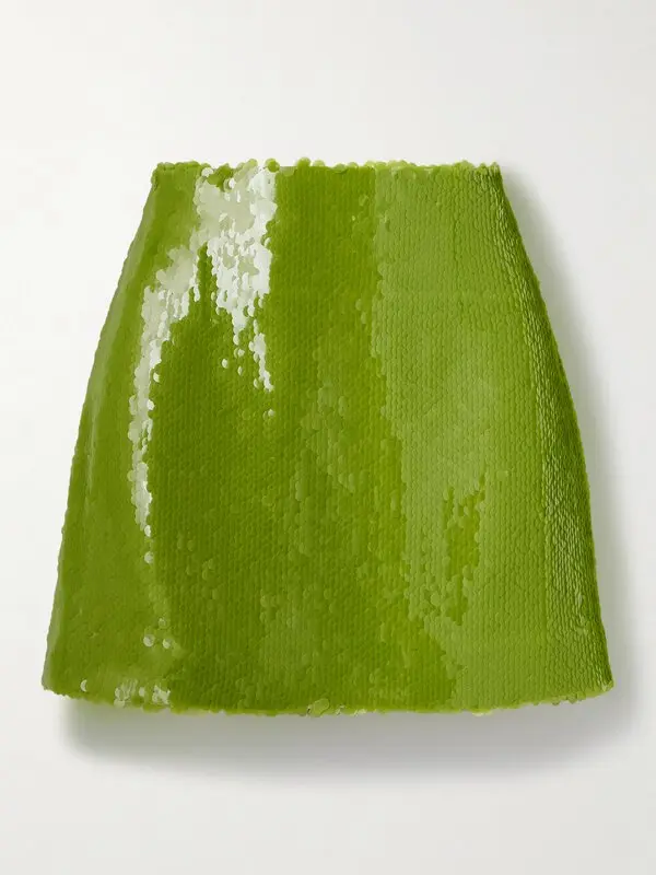 16Arlington Sequined Tulle Mini Skirt - Green