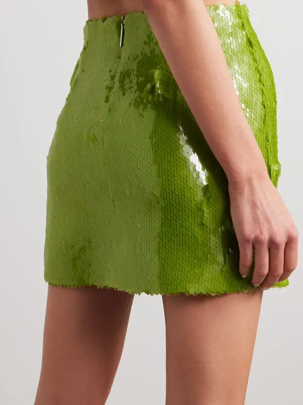 16Arlington Sequined Tulle Mini Skirt - Green