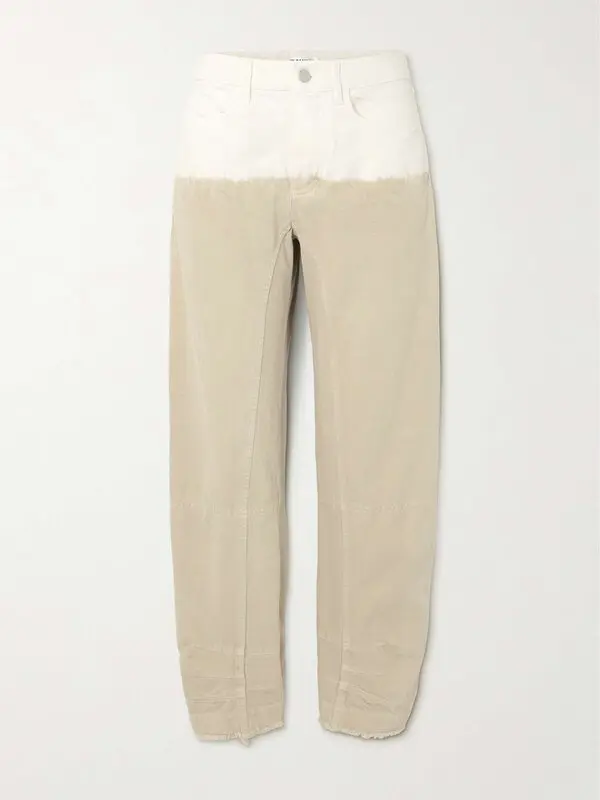 JIL SANDER Dégradé Frayed Straight-leg Jeans - Light Brown