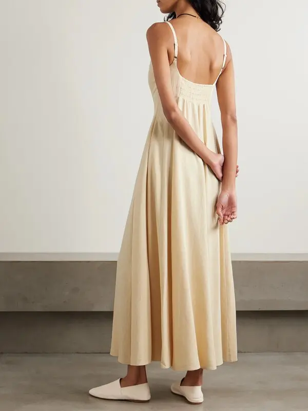 La Ligne Alba Woven Maxi Dress In Neutrals - 40% Off | Editorialist