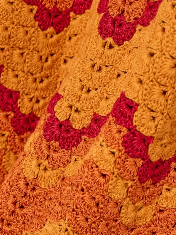 Escvdo Sumac Scalloped Crochet Mini Dress