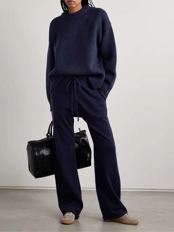 MAISON MARGIELA Wool And Cashmere-blend Track Pants - Navy