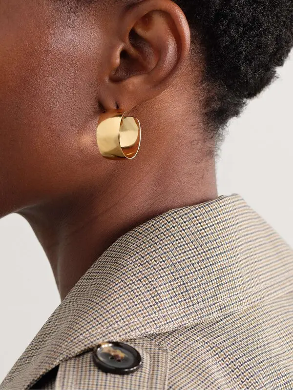 LOREN STEWART Midi Dome Vermeil Hoop Earrings