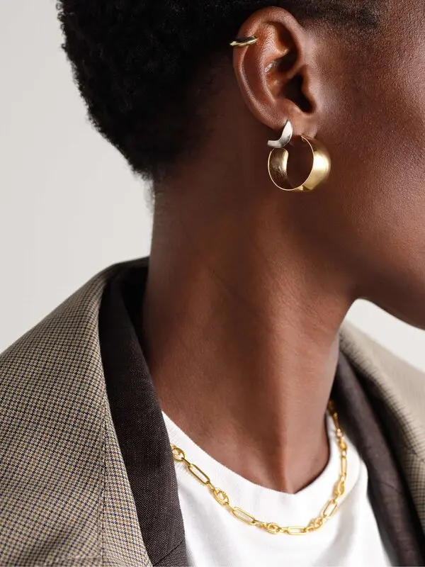 LOREN STEWART Midi Dome Vermeil Hoop Earrings