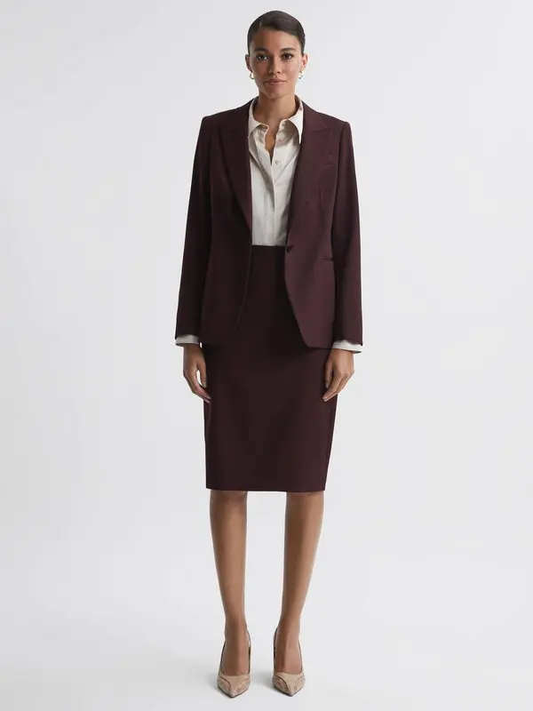 REISS Jade Fitted Midi Skirt