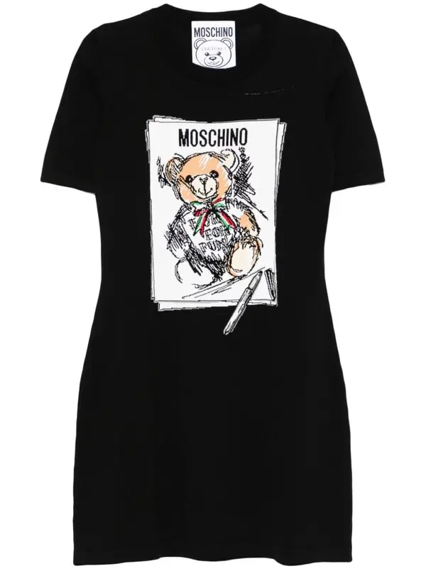 Moschino Teddy Bear T-shirt Dress - Black