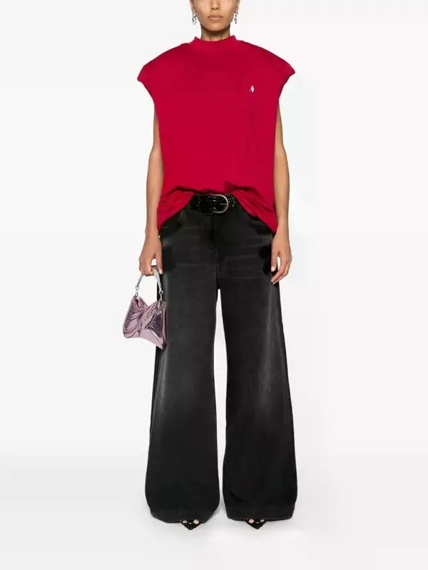 Attico Layered-waist Wide-leg Jeans
