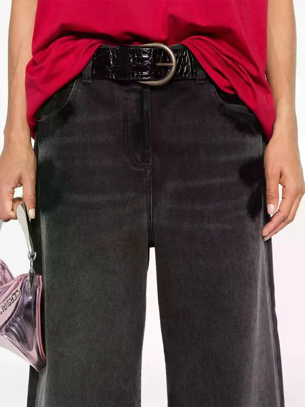 Attico Layered-waist Wide-leg Jeans