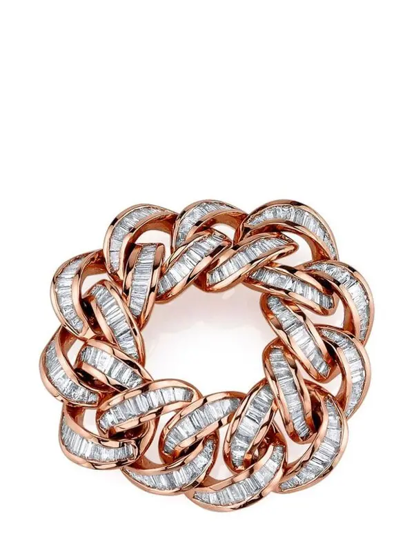 Shay 18kt White Gold Essential Link Diamond Ring - Pink