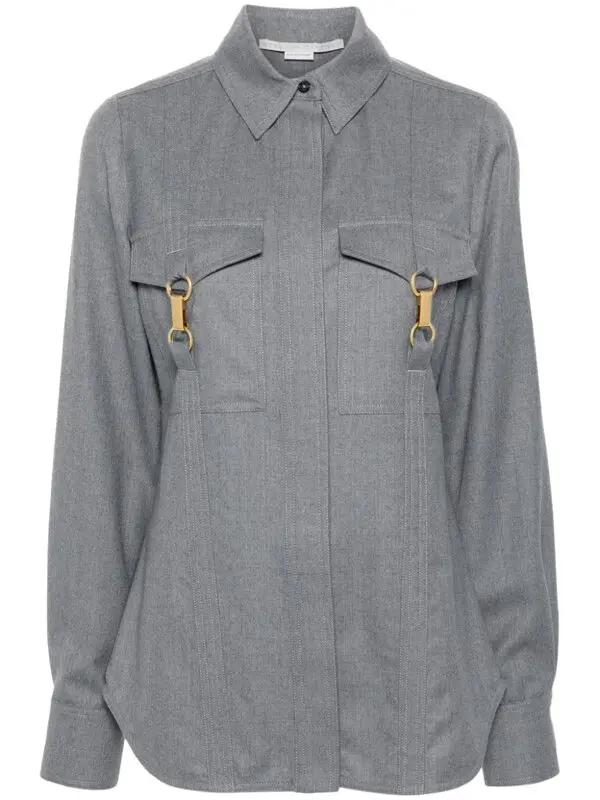 Stella McCartney Clasp-embellished Wool Shirt