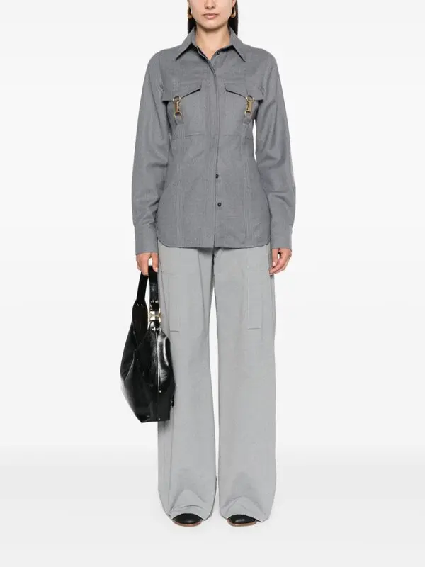 Stella McCartney Clasp-embellished Wool Shirt