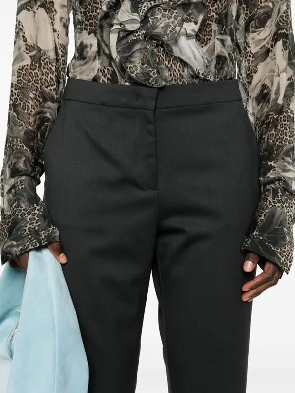 Etro Cropped Wool Trousers - Grey