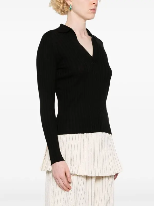 Vince Snap Polo Sweater - Black