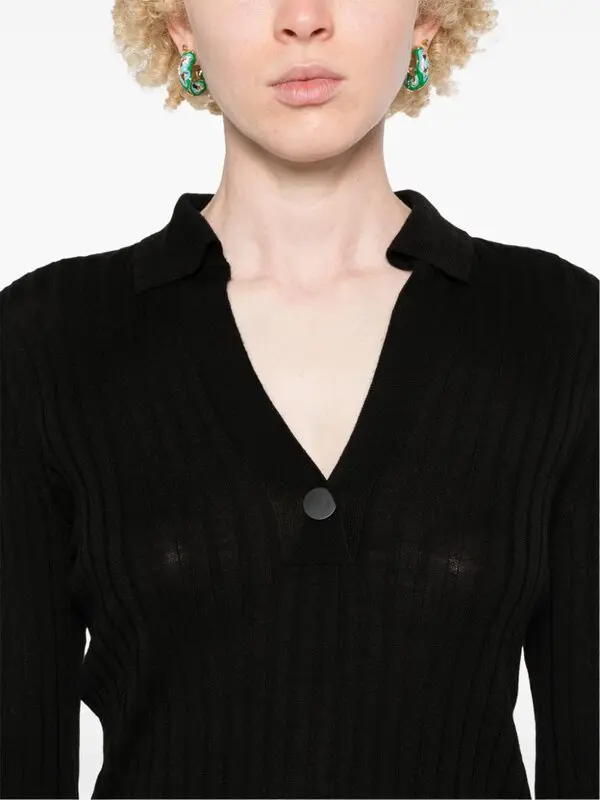 Vince Snap Polo Sweater - Black