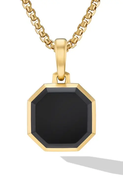 David Yurman Faceted Stone Amulet Pendant - Black Onyx/18k Gold