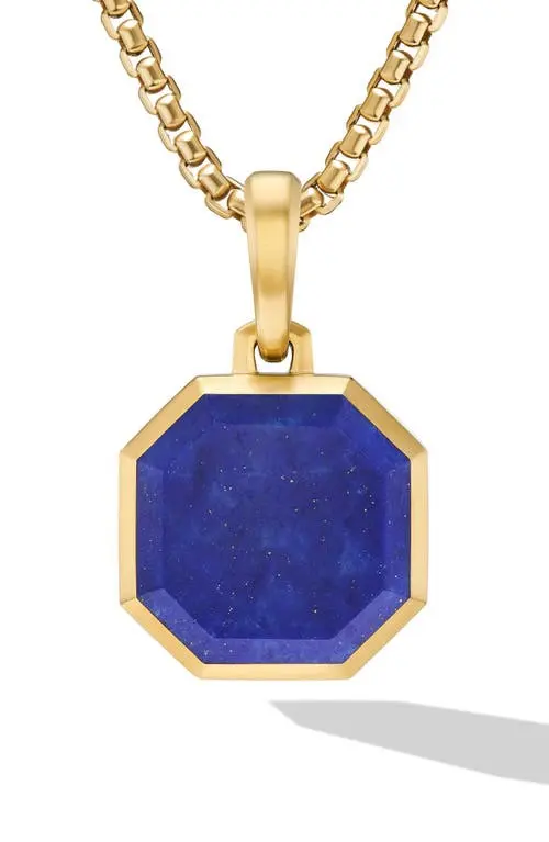 David Yurman Faceted Stone Amulet Pendant - Lapis Lazuli/18k Gold