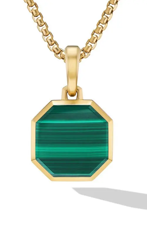 David Yurman Faceted Stone Amulet Pendant - Malachite/18k Gold