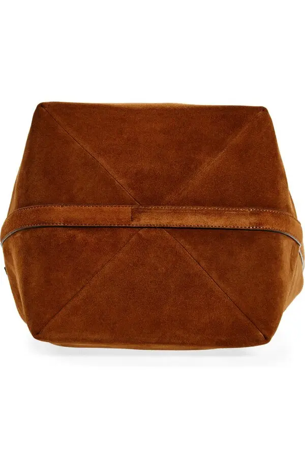 TOTEME Belt Strap Suede Tote - Tan