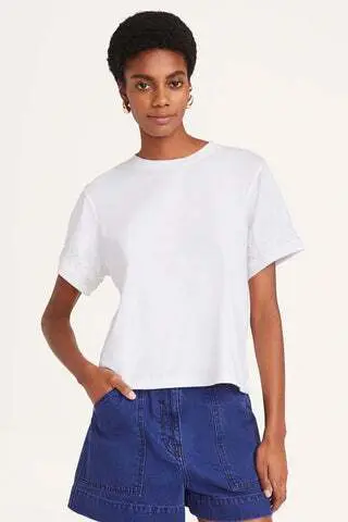 Merlette Cooper Round Neck Top - White