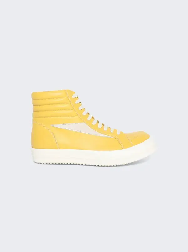 Rick Owens High-top Leather Sneakers - Lemon And Milk