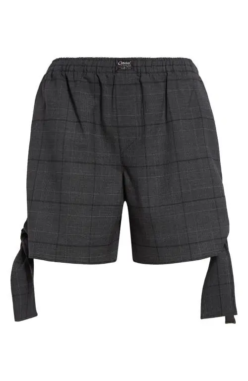 Coperni Plaid Knot Detail Stretch Wool Pull-on Shorts