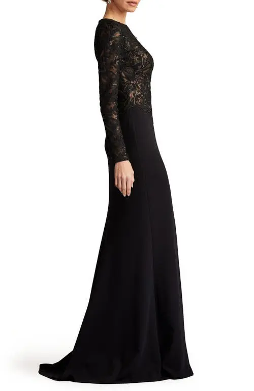 Tadashi Shoji Embroidered Lace Long Sleeve Gown