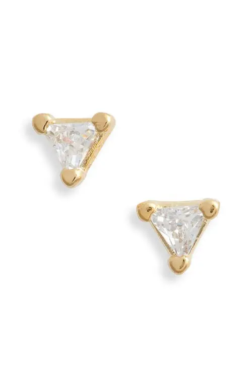 CHILD OF WILD Pyramid Cubic Zirconia Stud Earrings - Gold