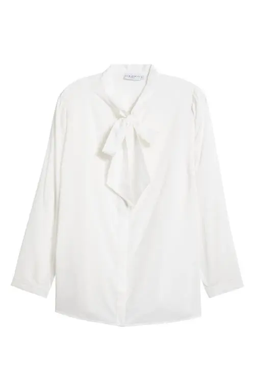 HARSHMAN Aveline Tie Neck Button-up Shirt - Ivory