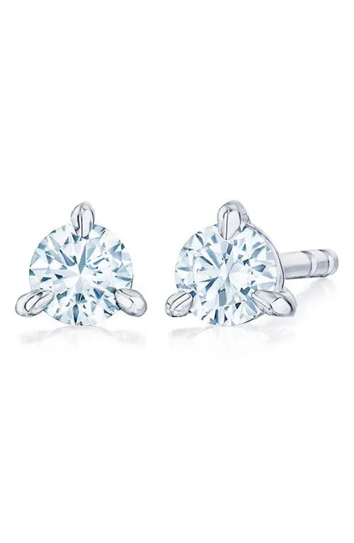 Kwiat Round Brilliant Cut Diamond Stud Earrings - Platinum