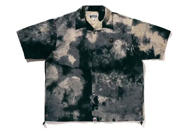 A BATHING APE Chusen One Point Open Collar Shirt - Black
