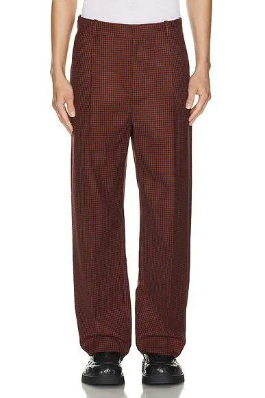 BOTTER Classic Pleated Trousers - Red Check