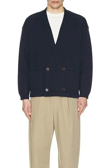 FOUND Double Breasted Knit Cardigan