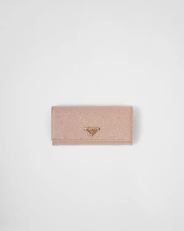Prada Large Saffiano Leather Wallet - Powder Pink