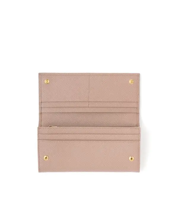 Prada Large Saffiano Leather Wallet - Powder