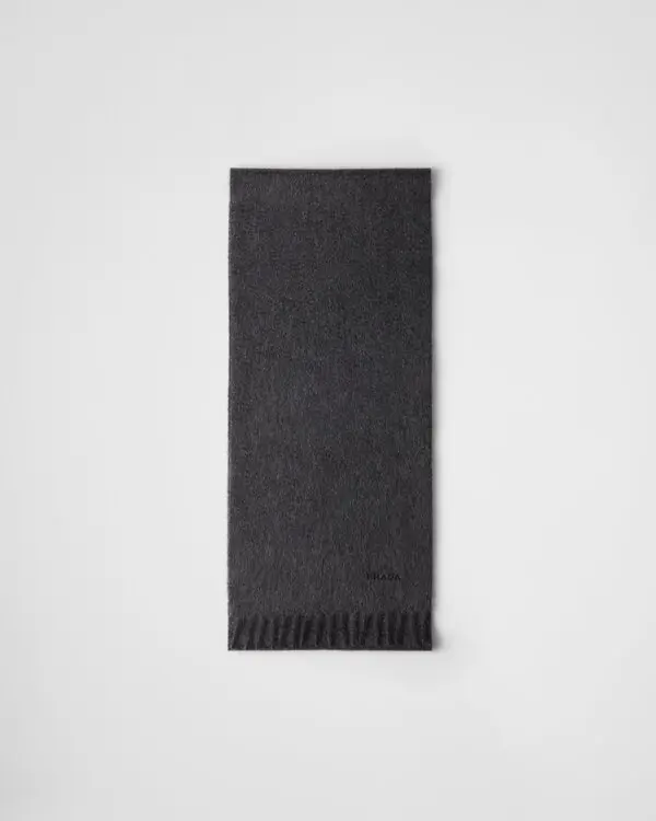 Prada Cashmere Scarf - Anthracite Gray