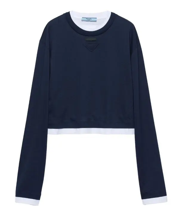 Prada Long-sleeved Jersey T-shirt