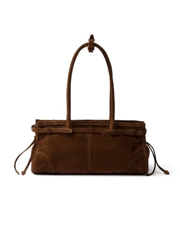Prada Suede Handbag - Brown