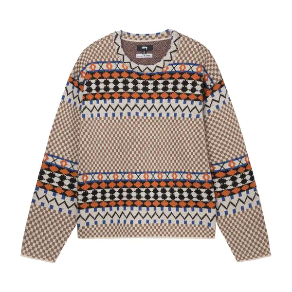 StÜssy Jacquard Knit Crew - Brown