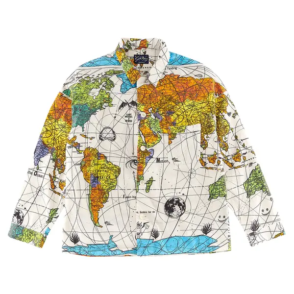 SAINT MXXXXXX X Dr. Woo Pajama World Map Shirt - White