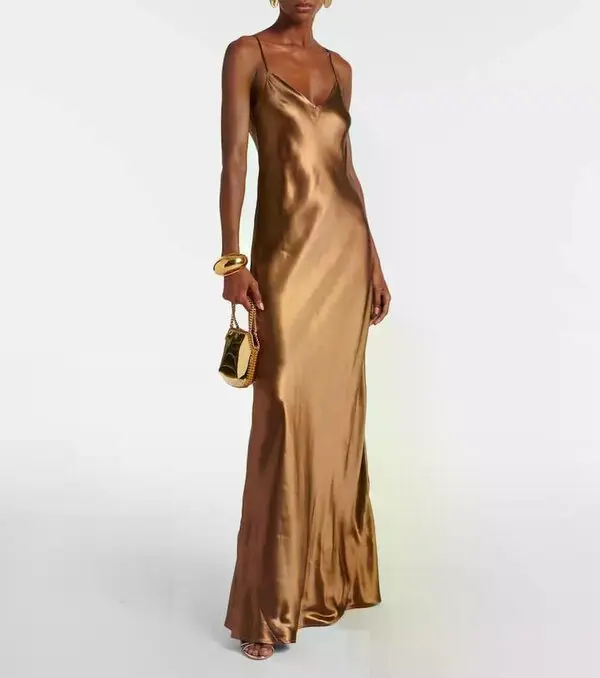 Galvan Satin Maxi Dress