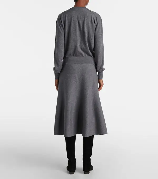 Khaite Jackie Wool Cardigan - Grey